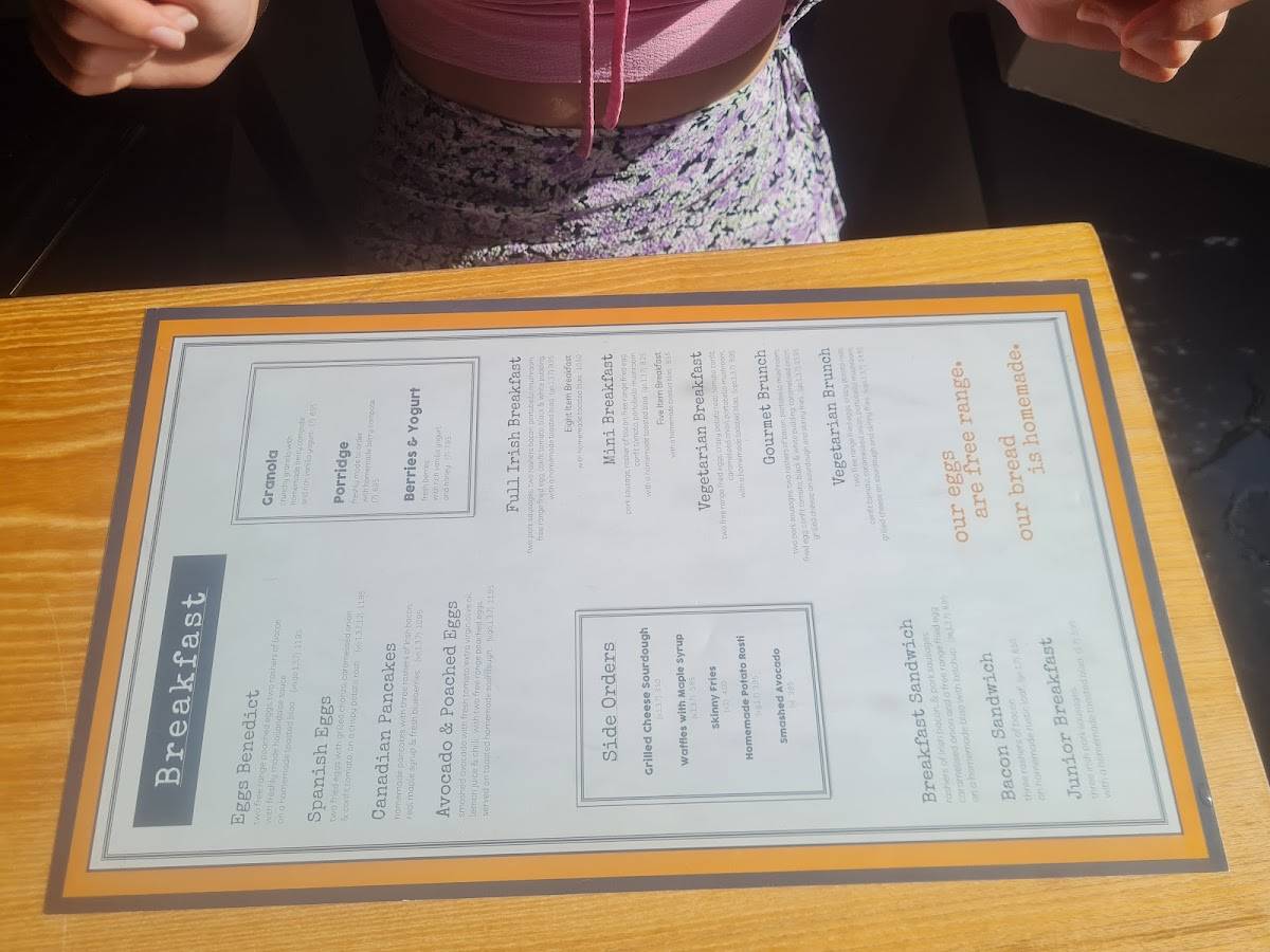 Menu at No 9 Café cafe, Waterford