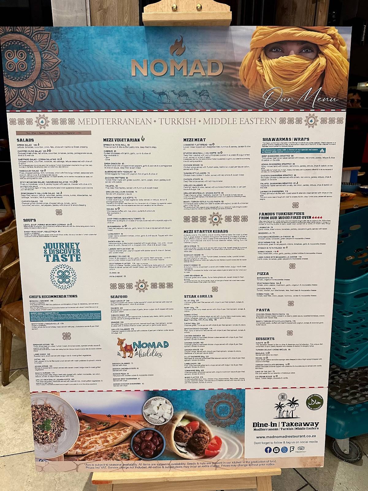 Menu at Nomad Restaurant Mall Of Africa, Midrand