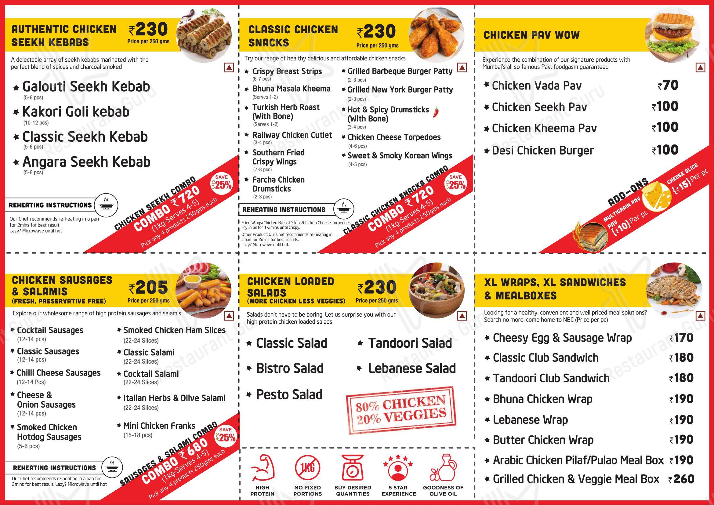 Menu at Nothing But Chicken, Mumbai, Shop D/25