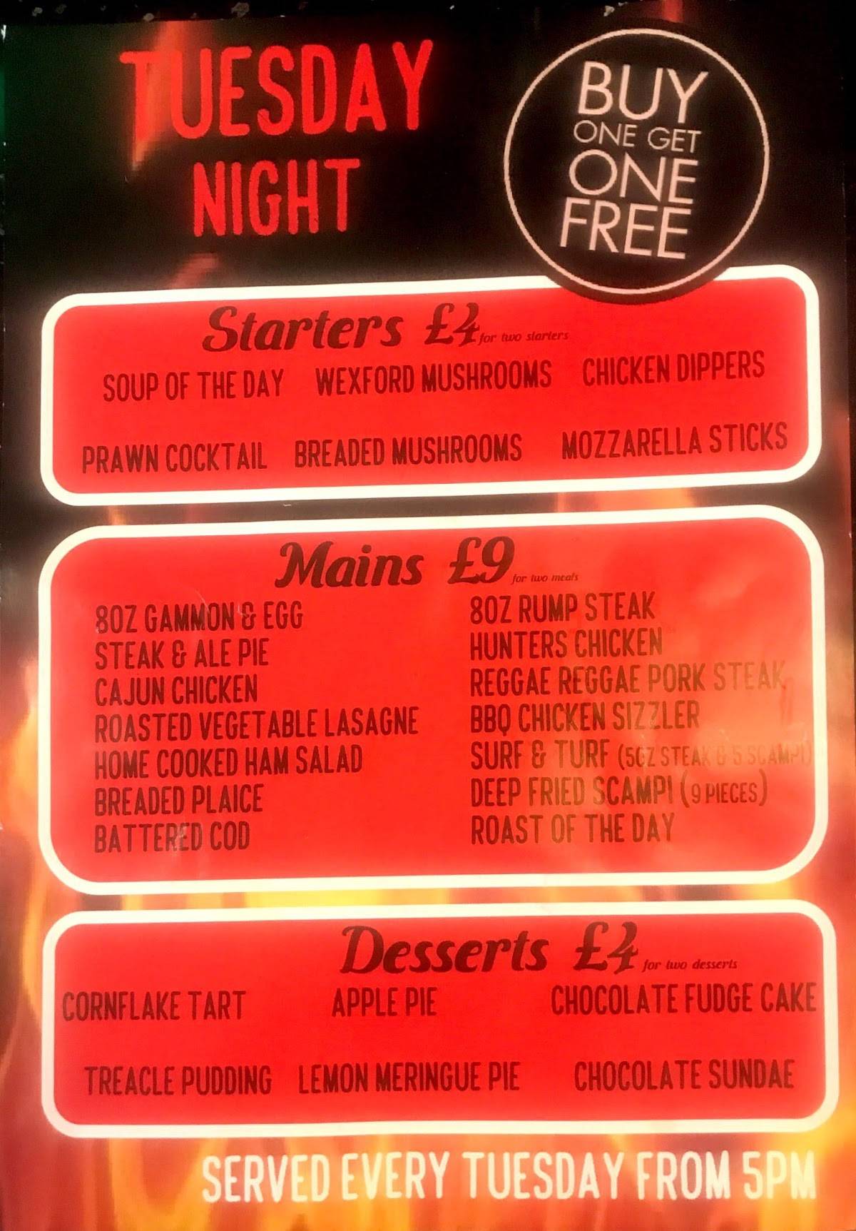 Menu at The Broomhill Inn pub & bar, Nottingham, Broomhill Rd