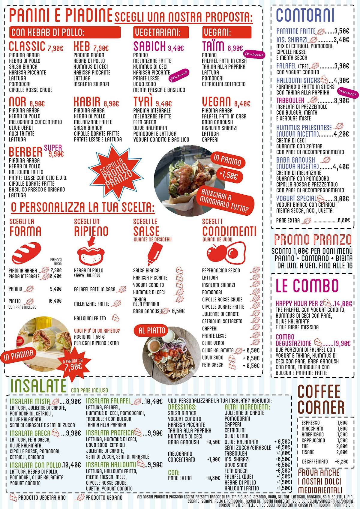 Speisekarte von Nun Taste of Middle East fast Food, Mailand, Via ...