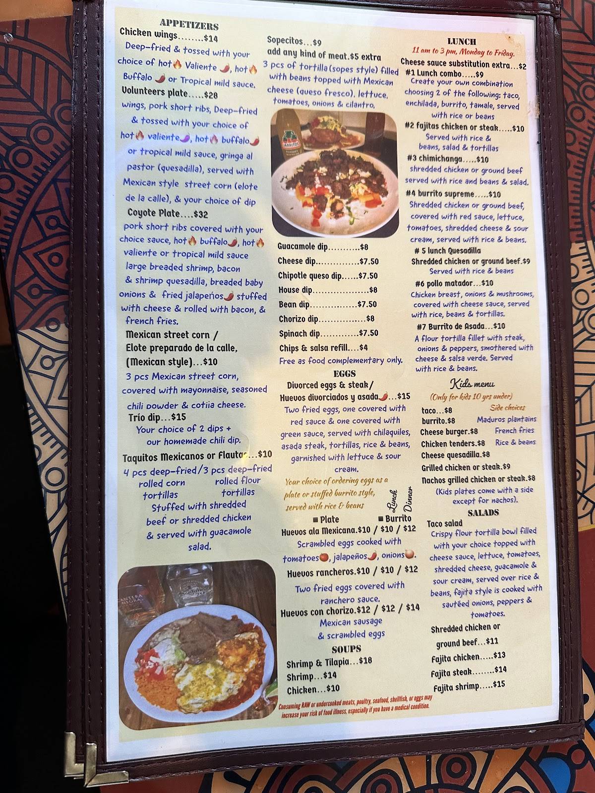 Menu at O! Chulos Grill & Bar, Alcoa