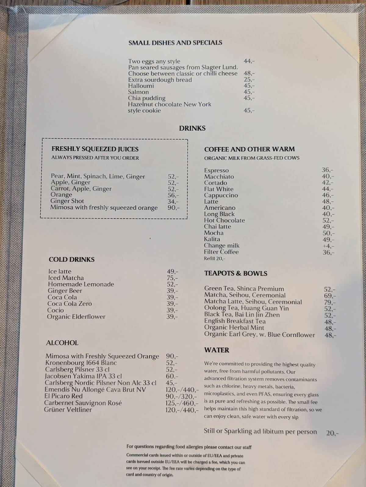 Menu at Ø12 Coffee and Eatery cafe, Copenhagen, Øster Farimagsgade 12b