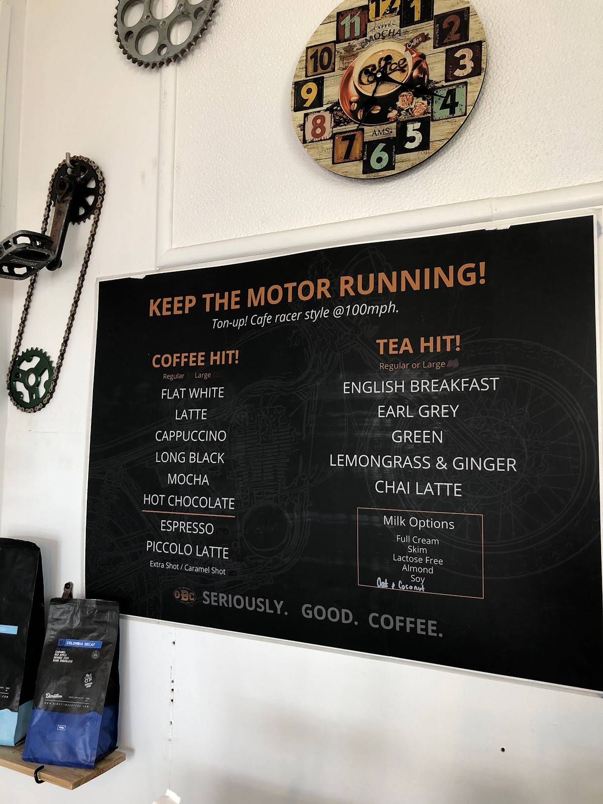 Menu at OBC The Original Bike Cafe, Pialba