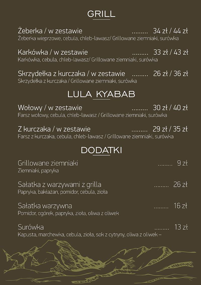 Menu at OSO Restauracja restaurant, Bydgoszcz