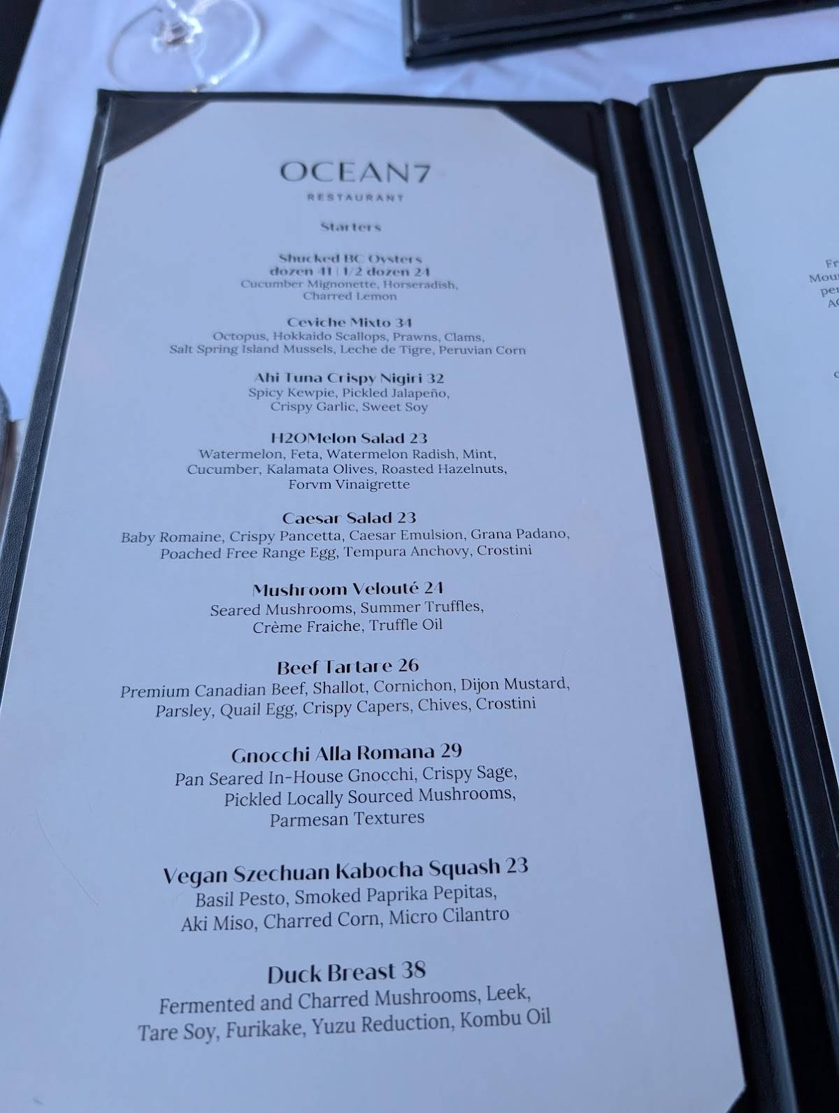 Menu at Ocean7 Restaurant, AQUA Bistro & Wine Bar, Courtenay
