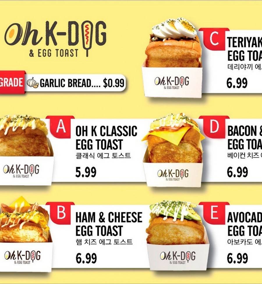 Menu at Oh K-Dog & Egg Sandwich fast food, Tulsa