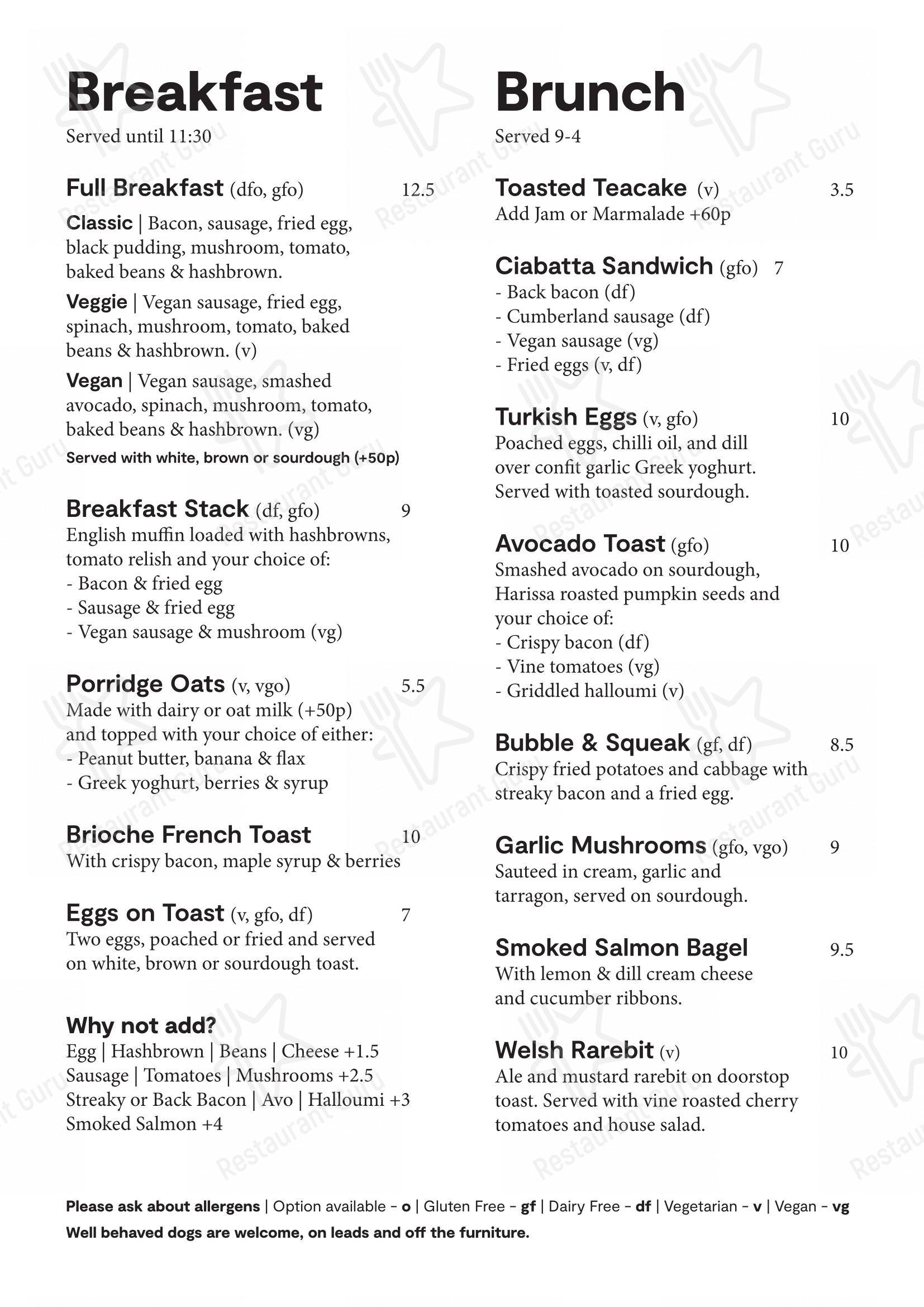 Menu at Okells Garden Centre cafe, Kelsall