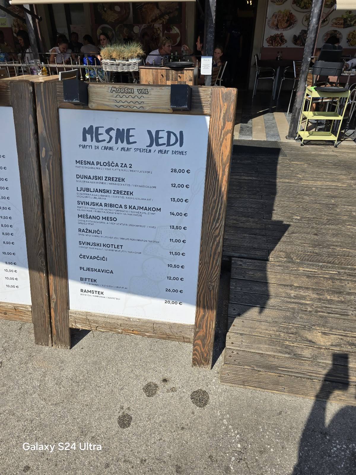 Menu at Okrepčevalnica Morski val, Aleksandra Đerđaj, s.p. restaurant ...