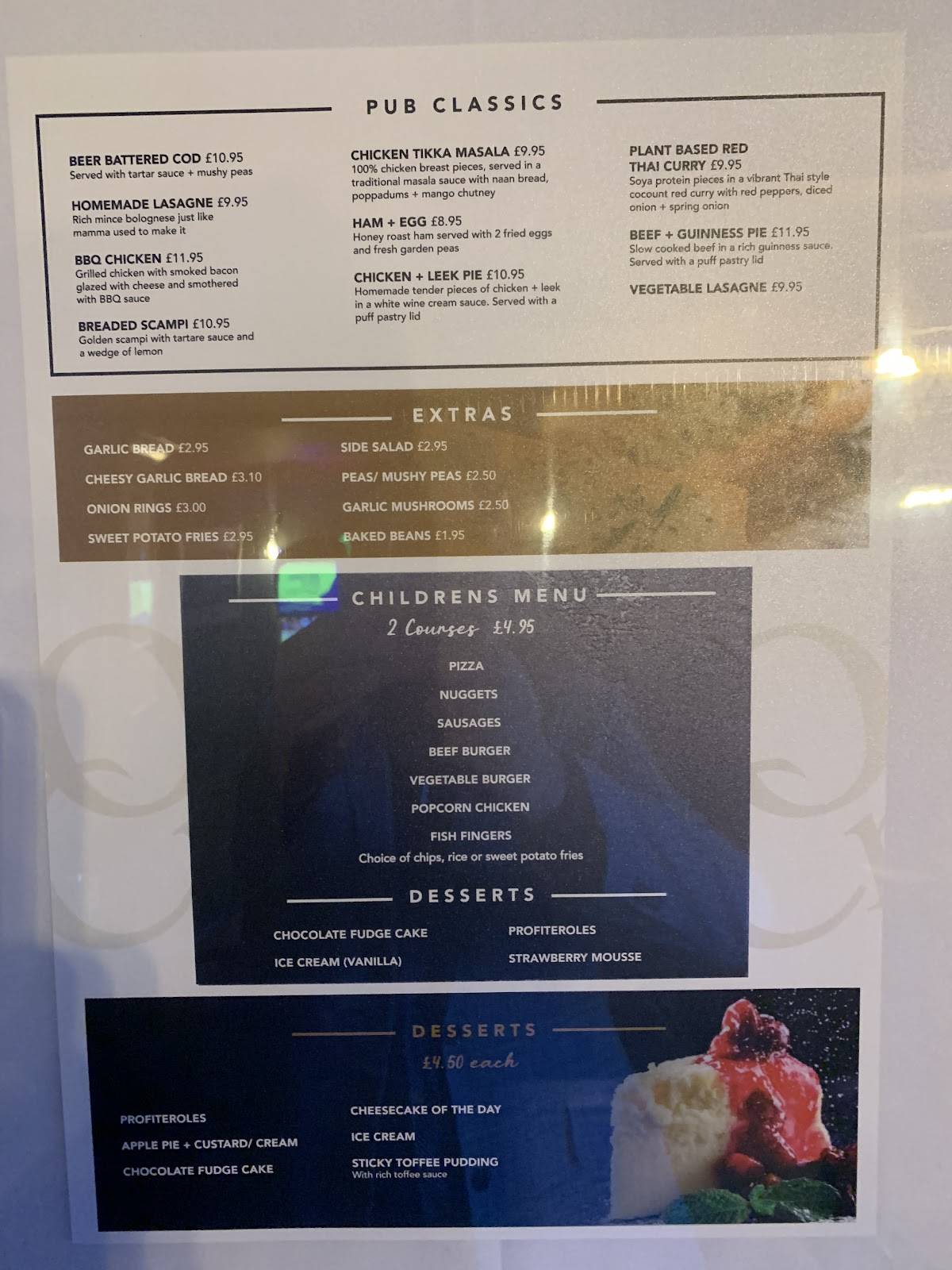 Menu at Old Cross Inn pub & bar, Ammanford