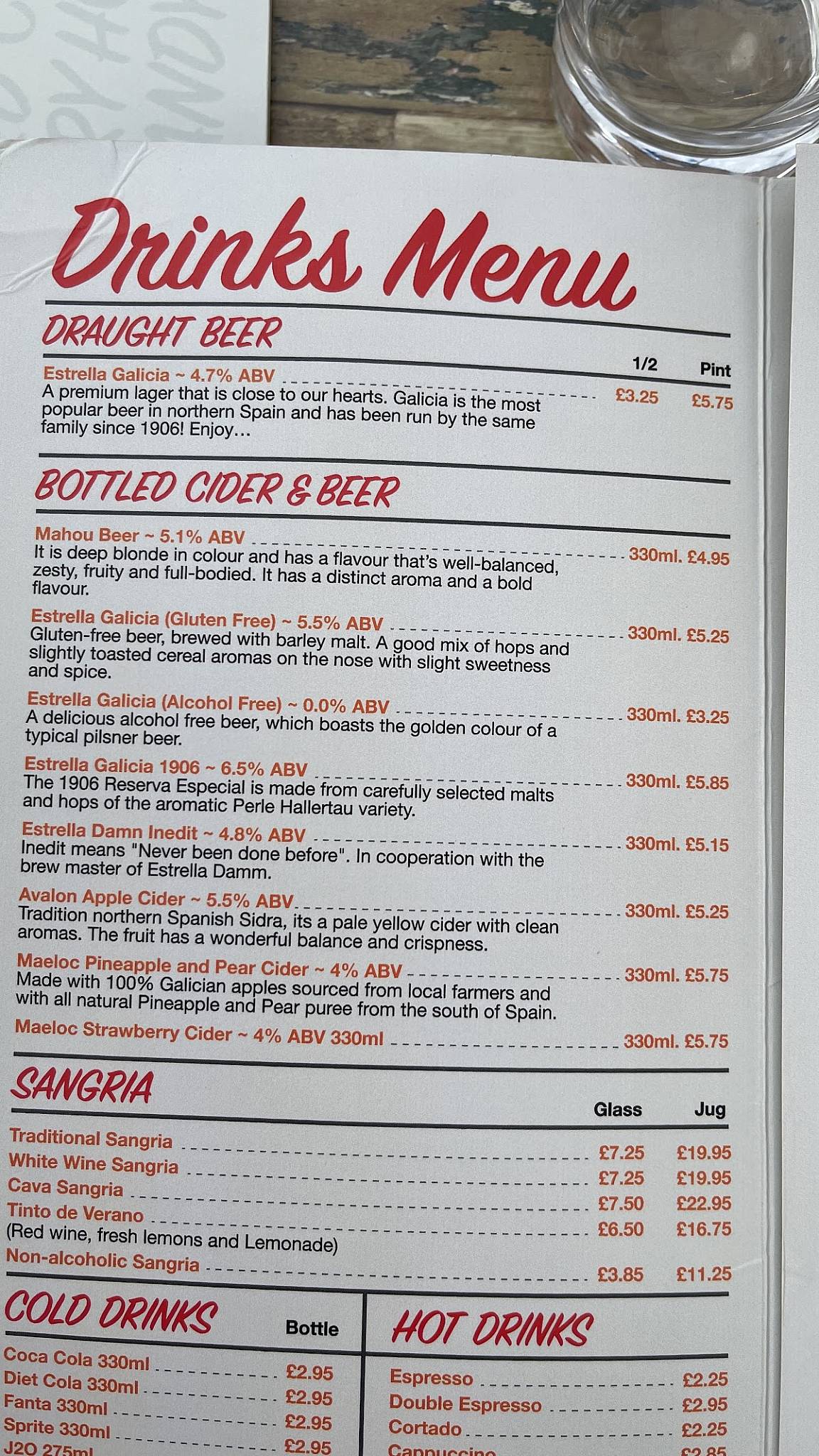 Menu at Olé Olé Tapas Bar & Restaurant, Lincoln