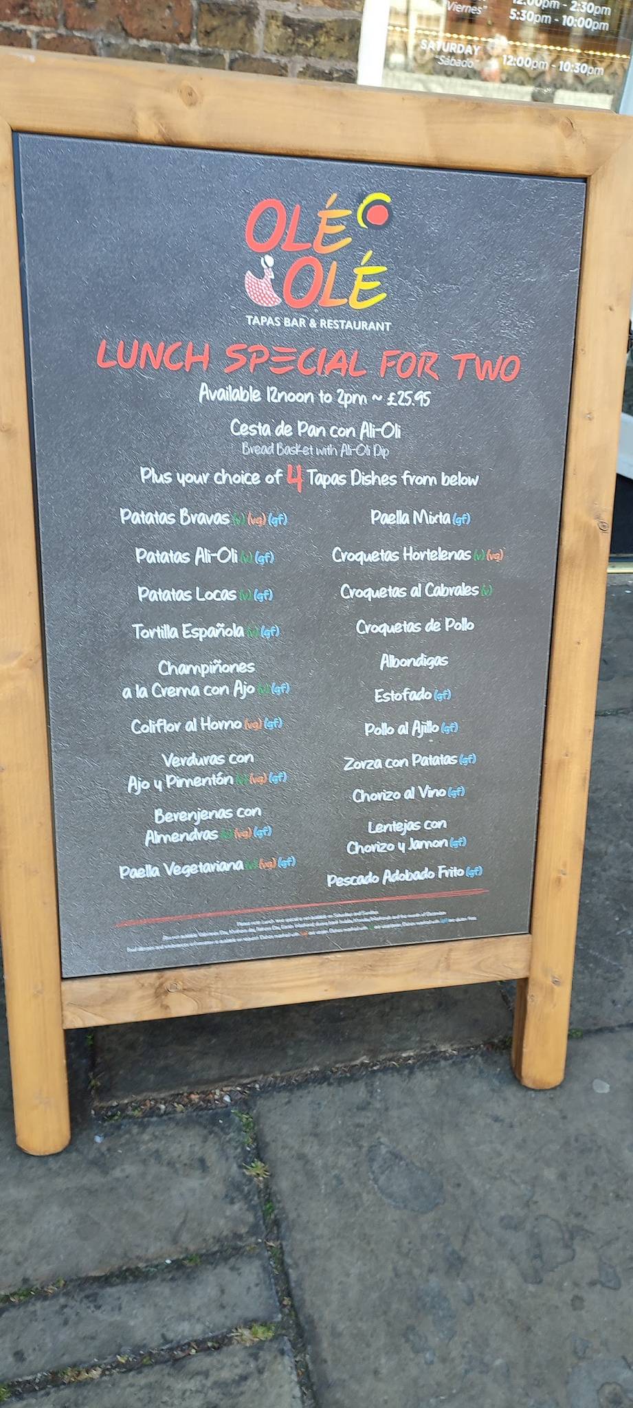 Menu at Olé Olé Tapas Bar & Restaurant, Lincoln