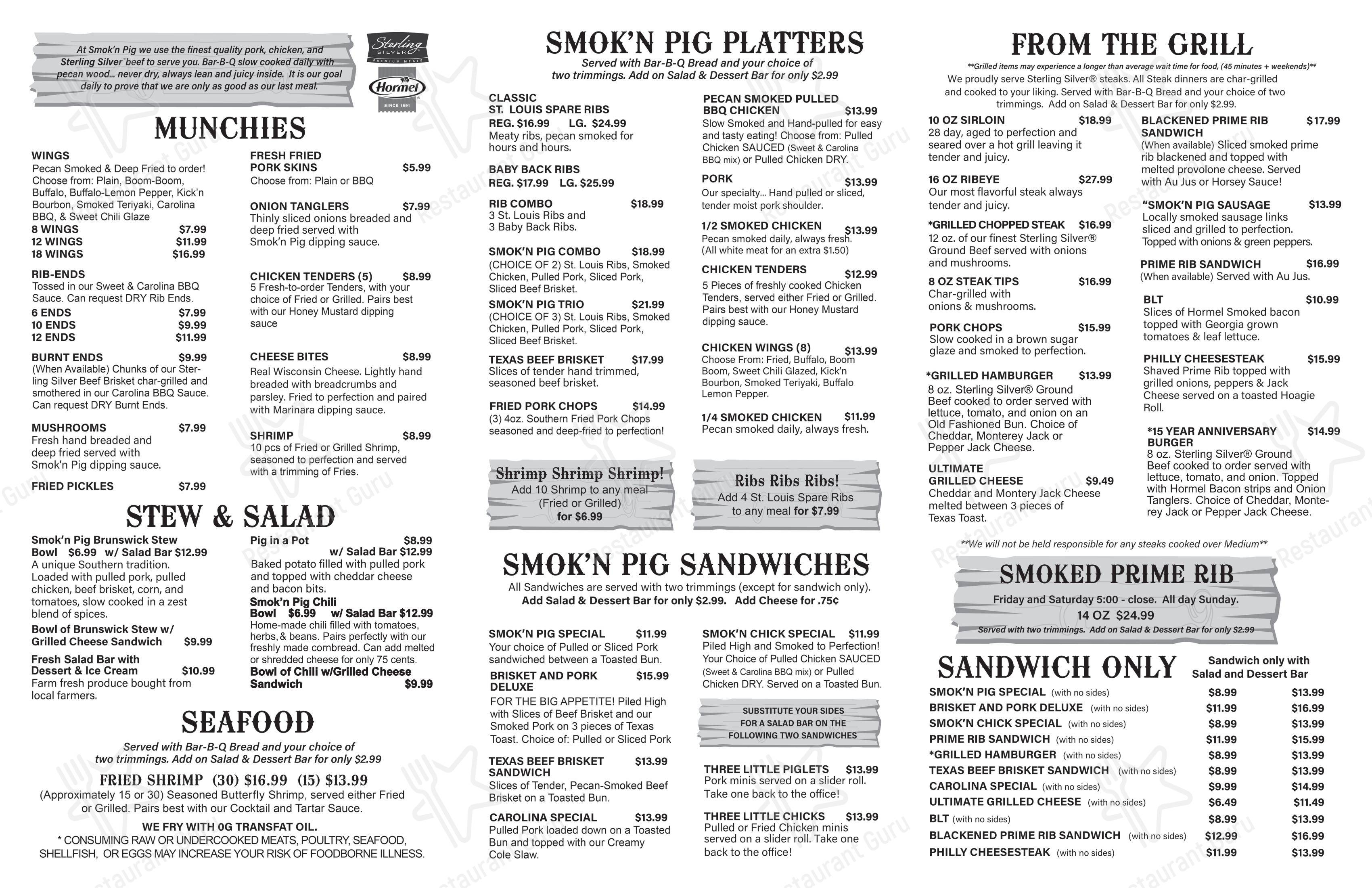 Menu at Ole Times Country Buffet restaurant, Warner Robins, Russell Pkwy