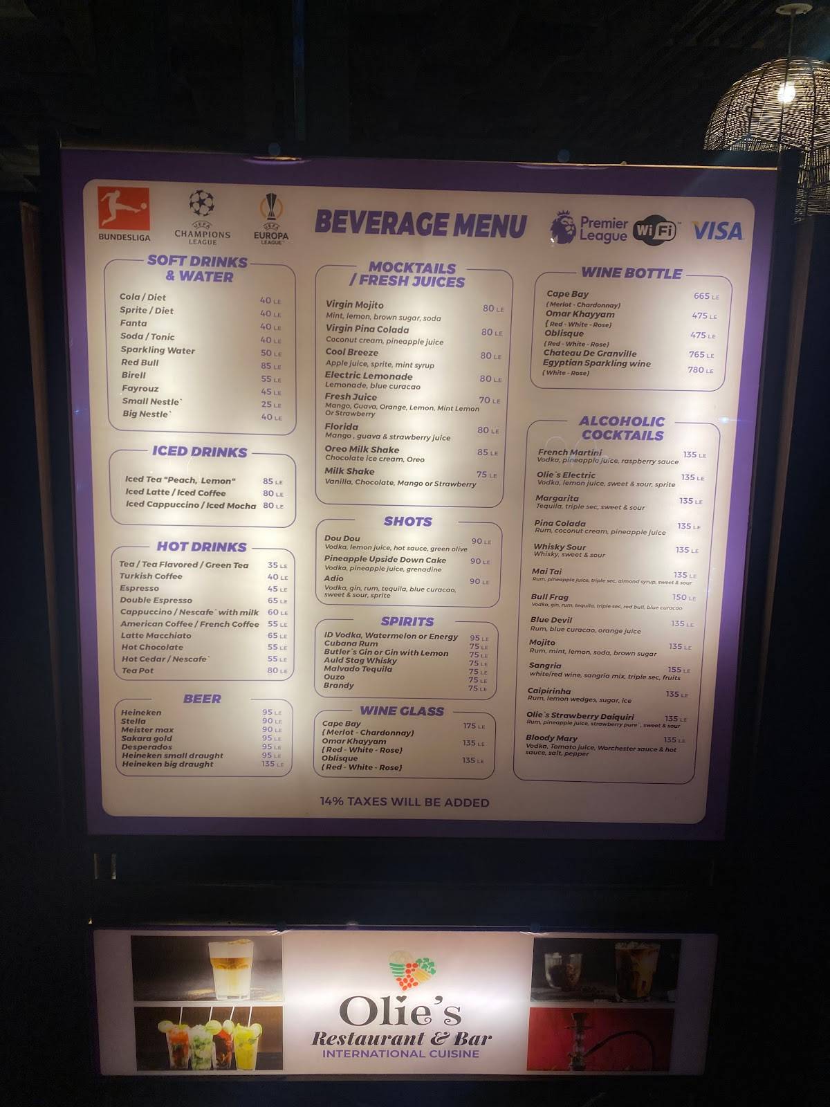 Menu at Ollie's Restaurant, Manchester, 761 Mast Rd