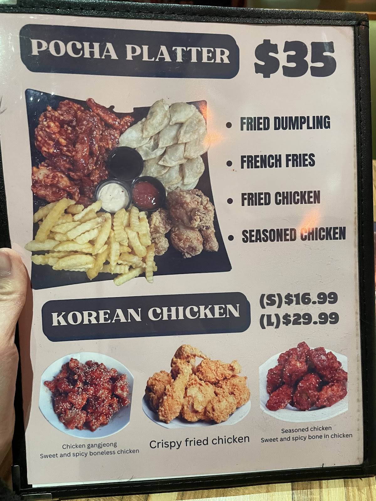 Carta del restaurante One Pocha, San Antonio