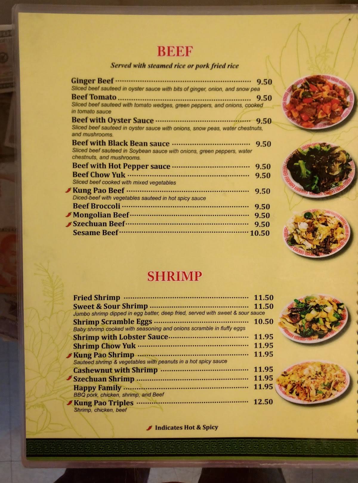 Menu at Orient Cafe, The Dalles