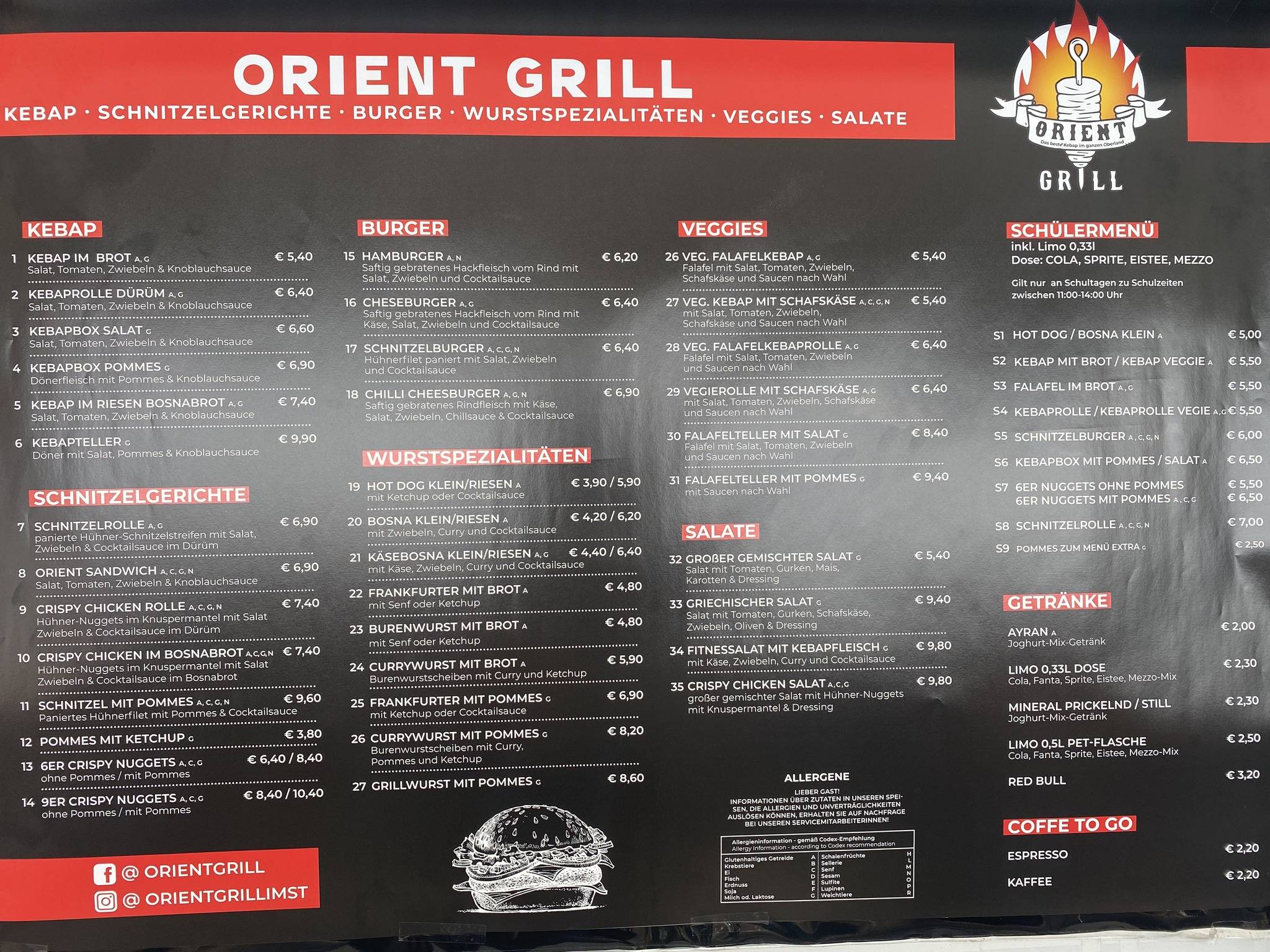 Menu at OrientGrill restaurant, Imst