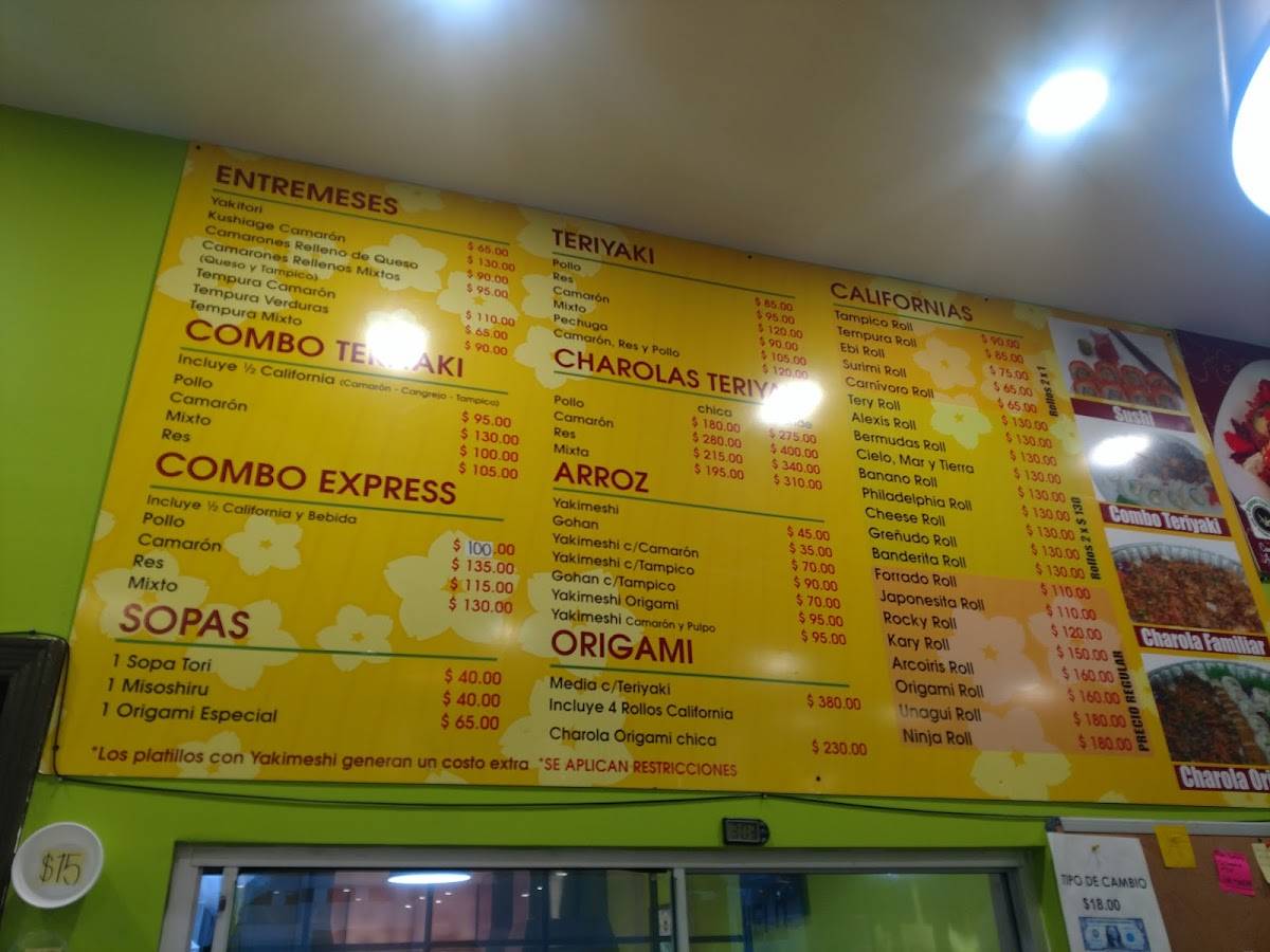 Carta del restaurante Origami Express - Plaza Lienzo, Mexicali, Calz ...