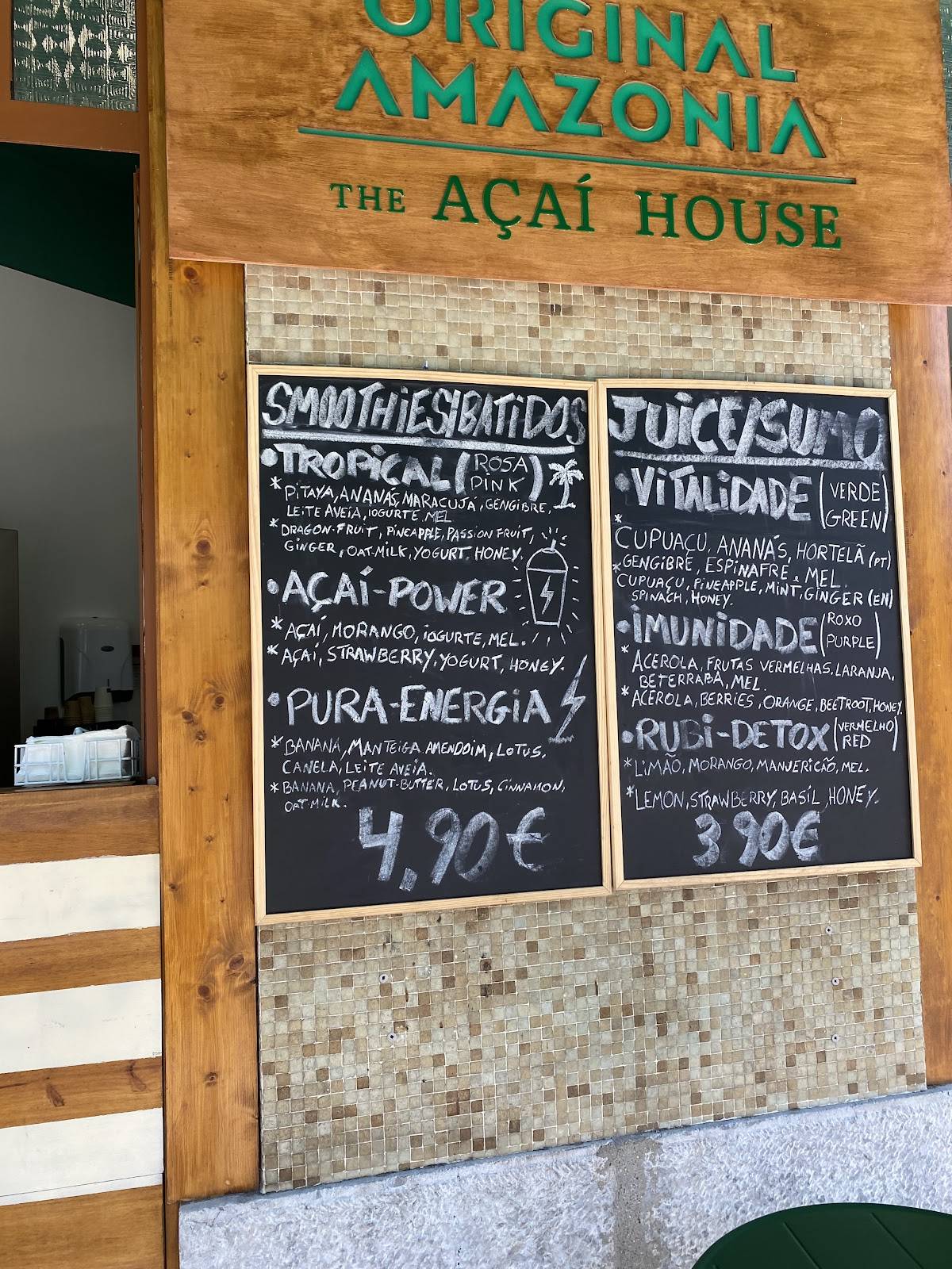 Menu em Original Amazonia (The Açaí House) restaurante, Lisboa