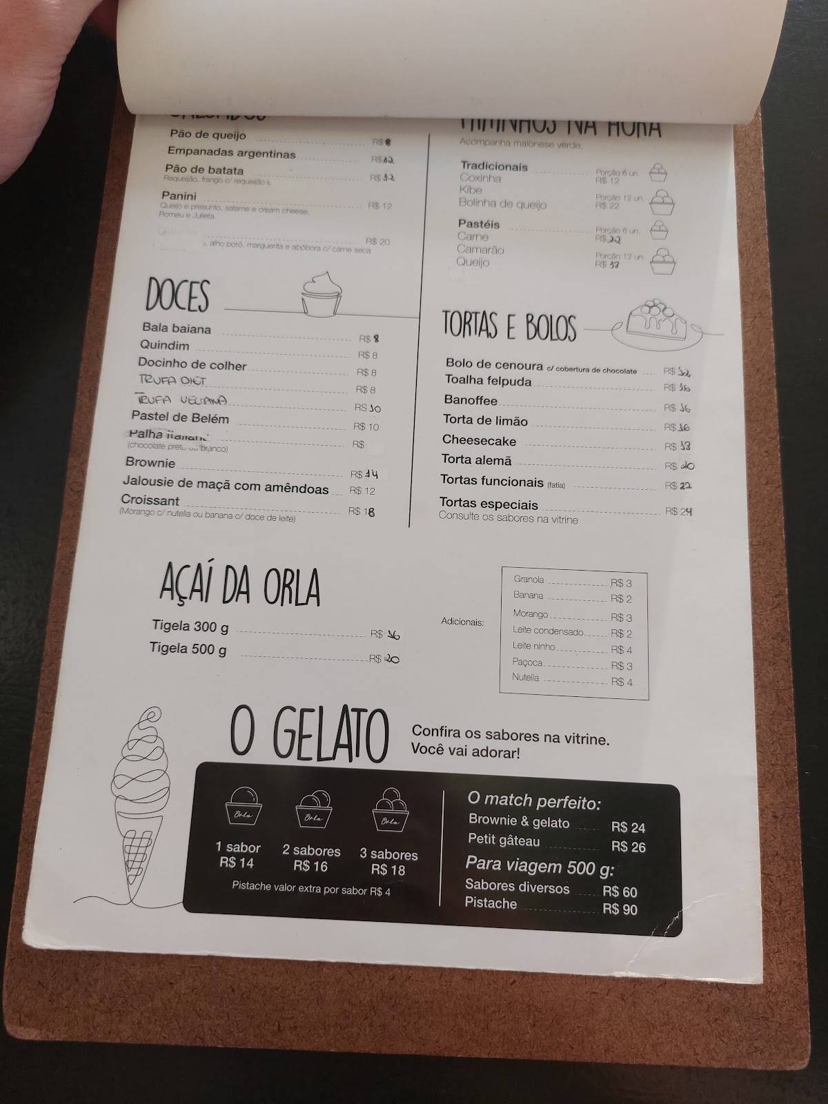 Menu em Orla Café, Florianópolis