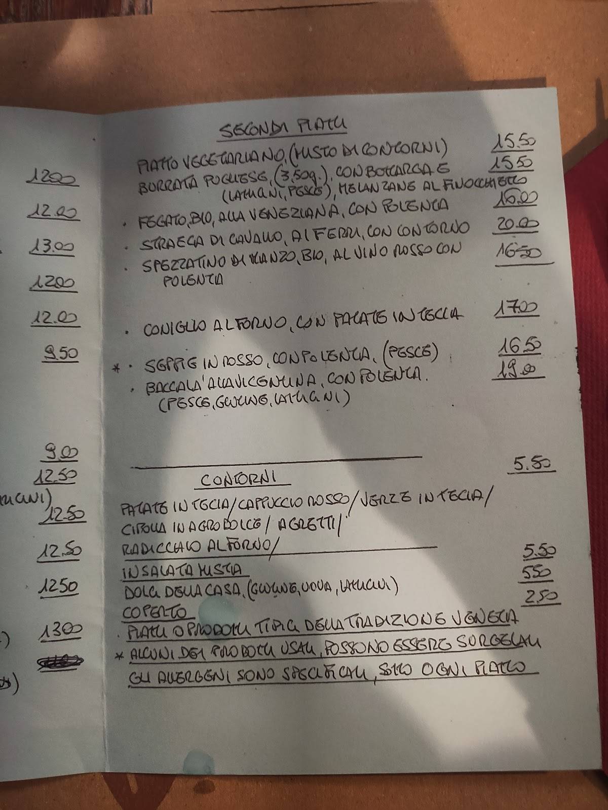 Menu da Osteria L'anfora ristorante, Padova