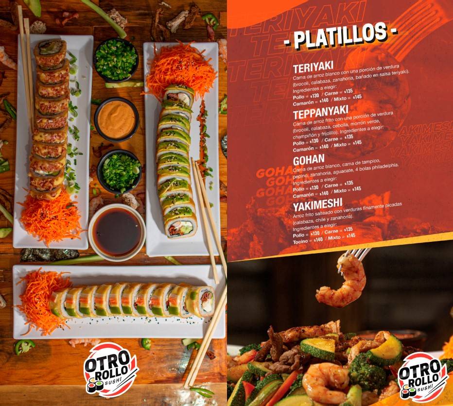 Carta del restaurante Otro Rollo Sushi, Ciudad Obregón, Av. Nainari