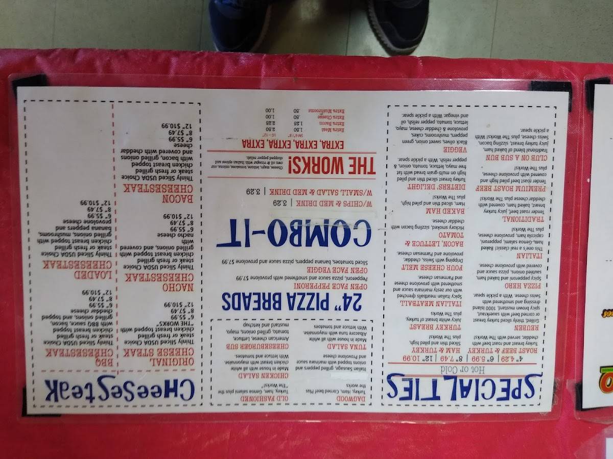 Menu at Our Hero Express Subs restaurant, Springfield, Derr Rd