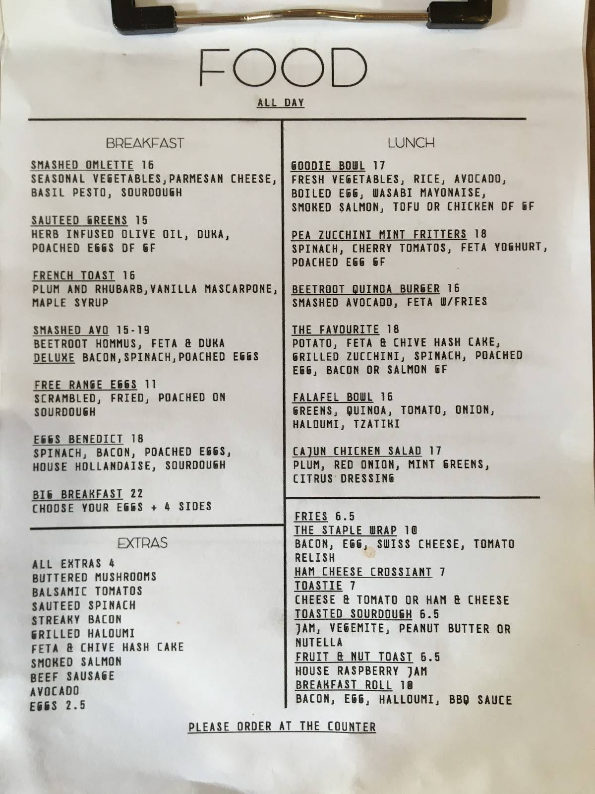 Menu at Outside In Cafe, Windsor, 110 Maygar St