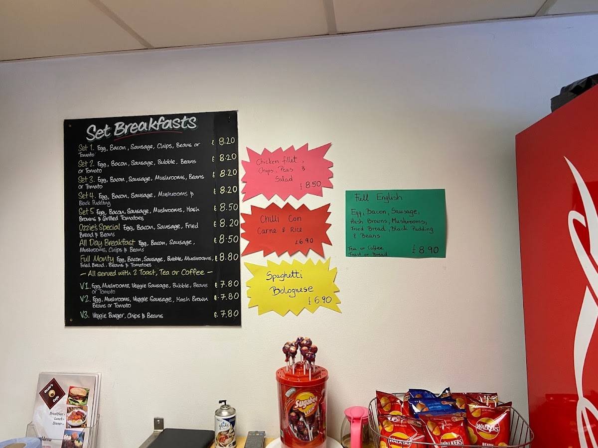 Menu at Ozzie's Cafe, Croydon, 322 Stafford Rd