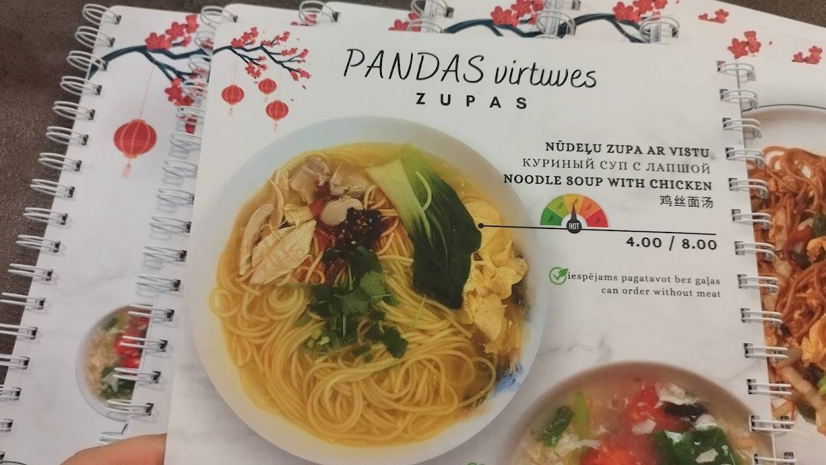 Menu at PANDAS virtuve restaurant, Riga