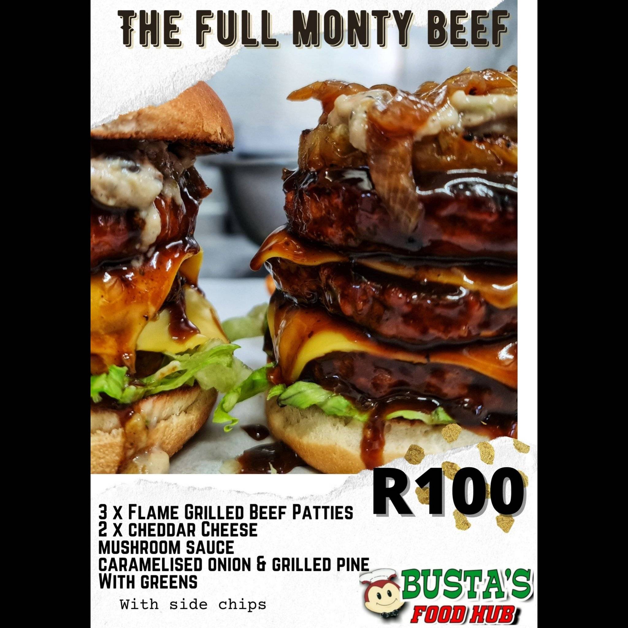 Menu at Busta's Food Hub restaurant, Paarl
