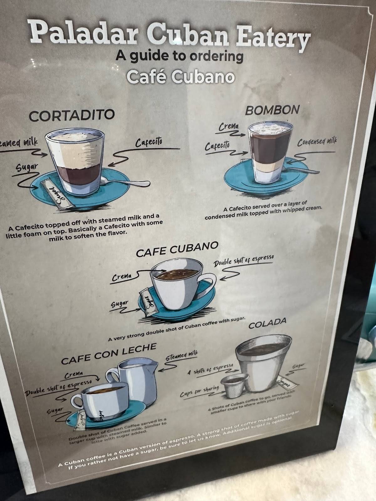 Menu at Paladar Cuban Eatery & Bakery, Butler Beach