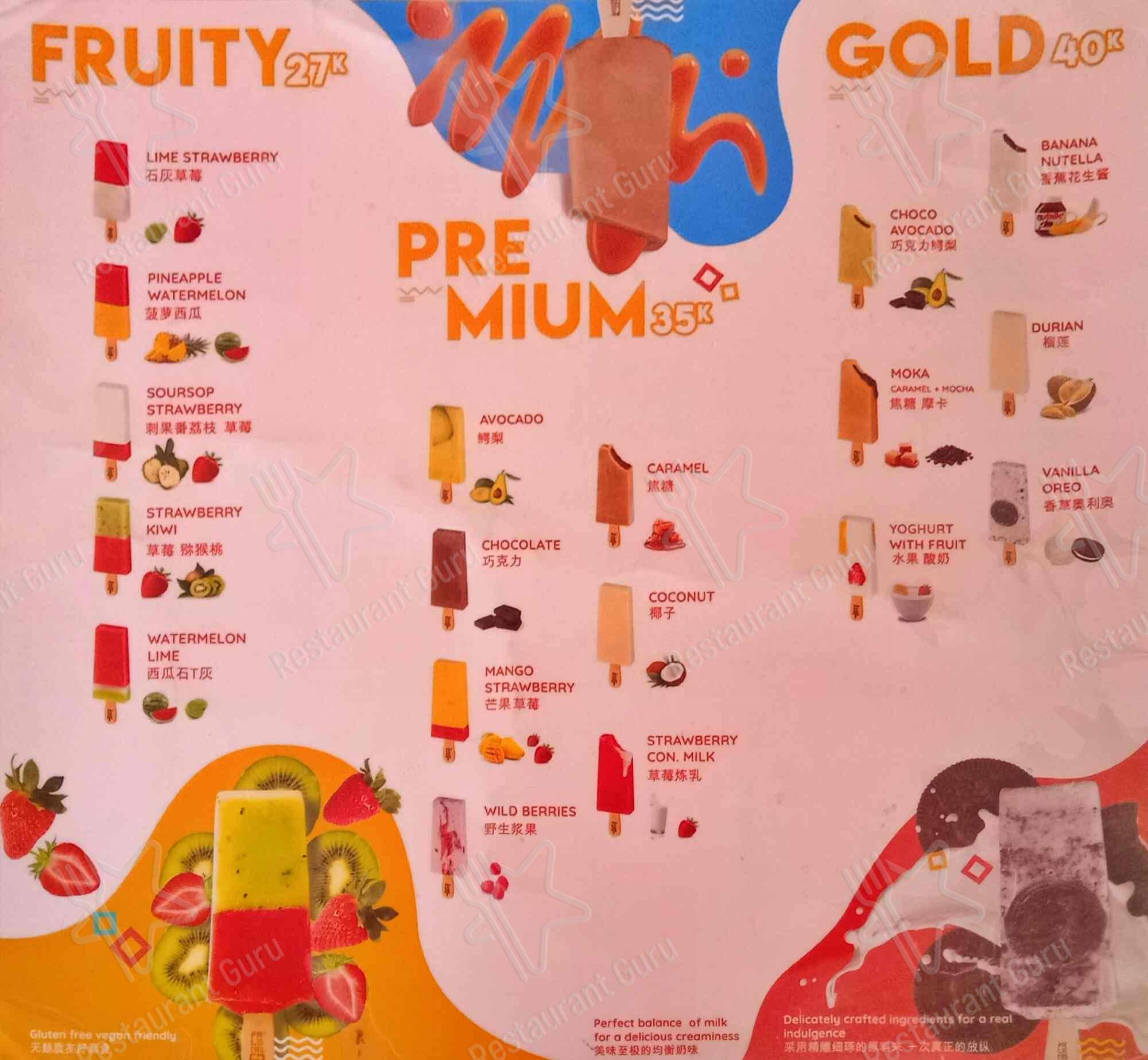 Carta del postres Paletas Wey, Mengwi, Jl. Taman Mertanadi No. 70