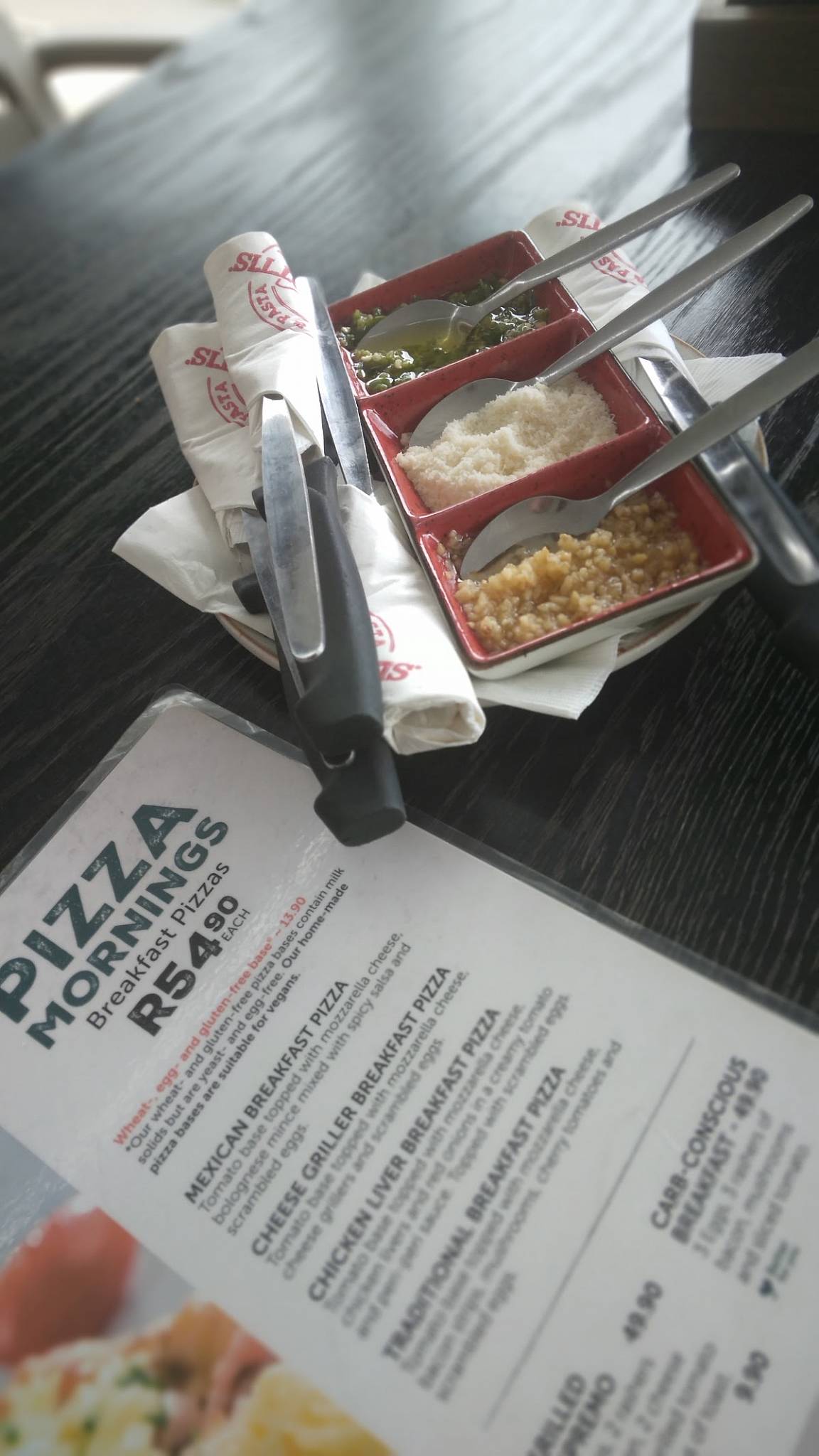 Menu at Panarottis Fleurdal restaurant, Bloemfontein