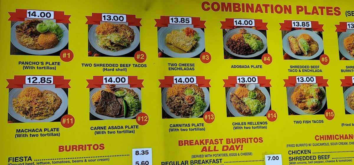 Menu at Mexican Taco Shop restaurant, Junction City
