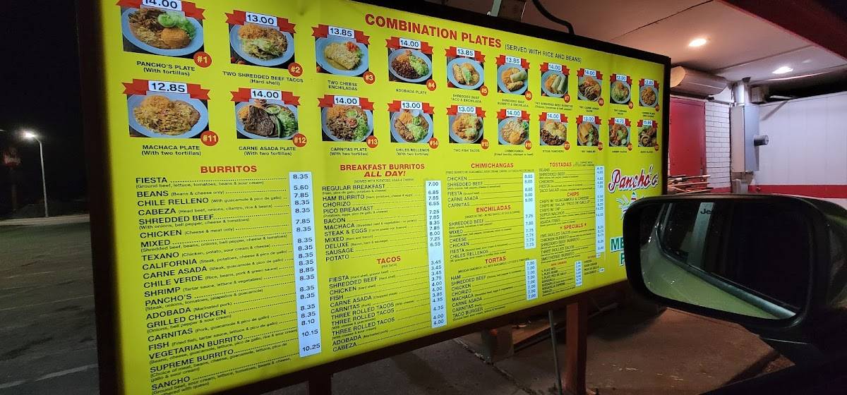 Menu at Mexican Taco Shop restaurant, Junction City