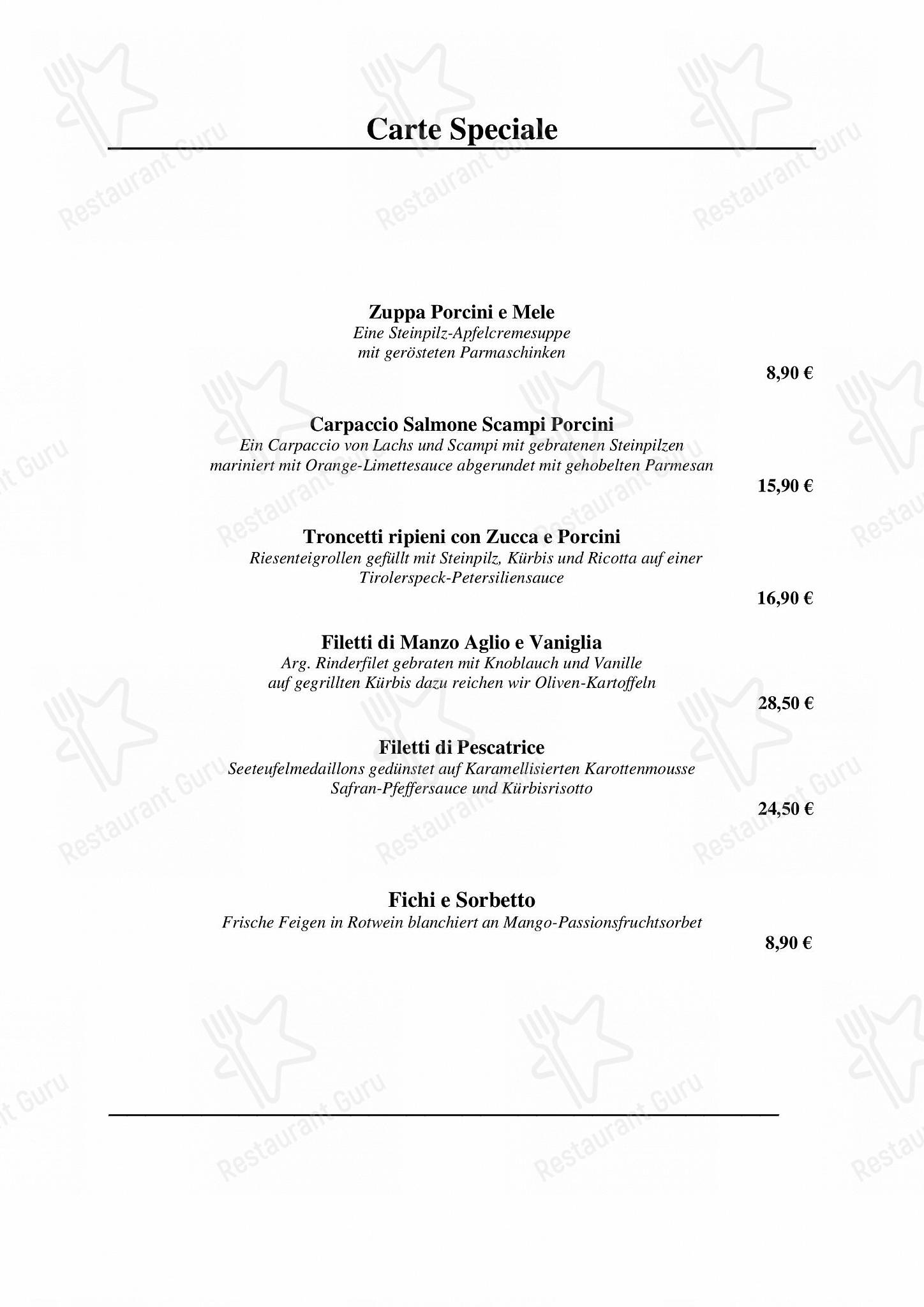 Speisekarte von Pantalone restaurant, Berlin