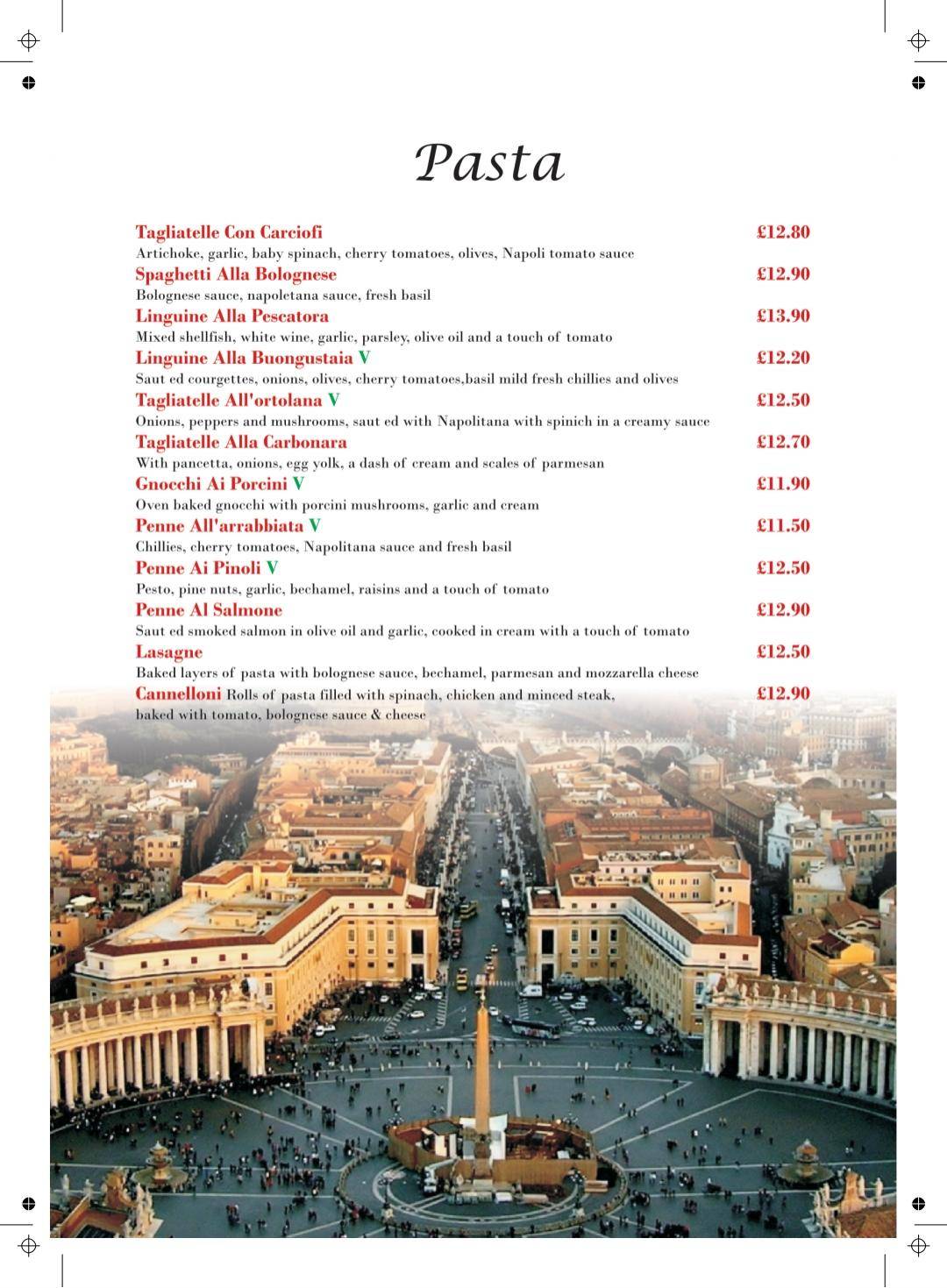 Menu at Papa Ciccio's Restaurant, Sheffield