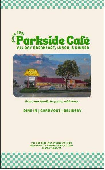Menu at Parkside Cafe, Pinellas Park