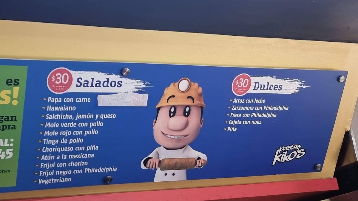 Carta del restaurante Pastes Kiko's, Monterrey