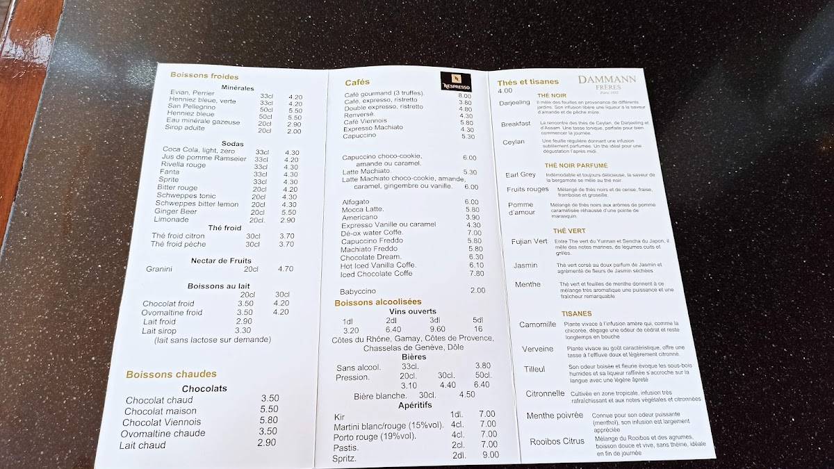 Menu at Pâtisserie Mage, Geneva, Rte de Malagnou 52