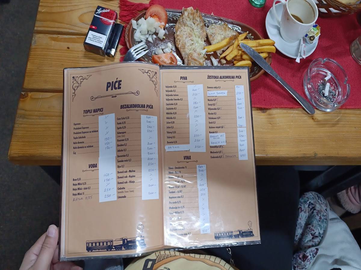 Menu at Pecenjara Divcibare, Divčibare