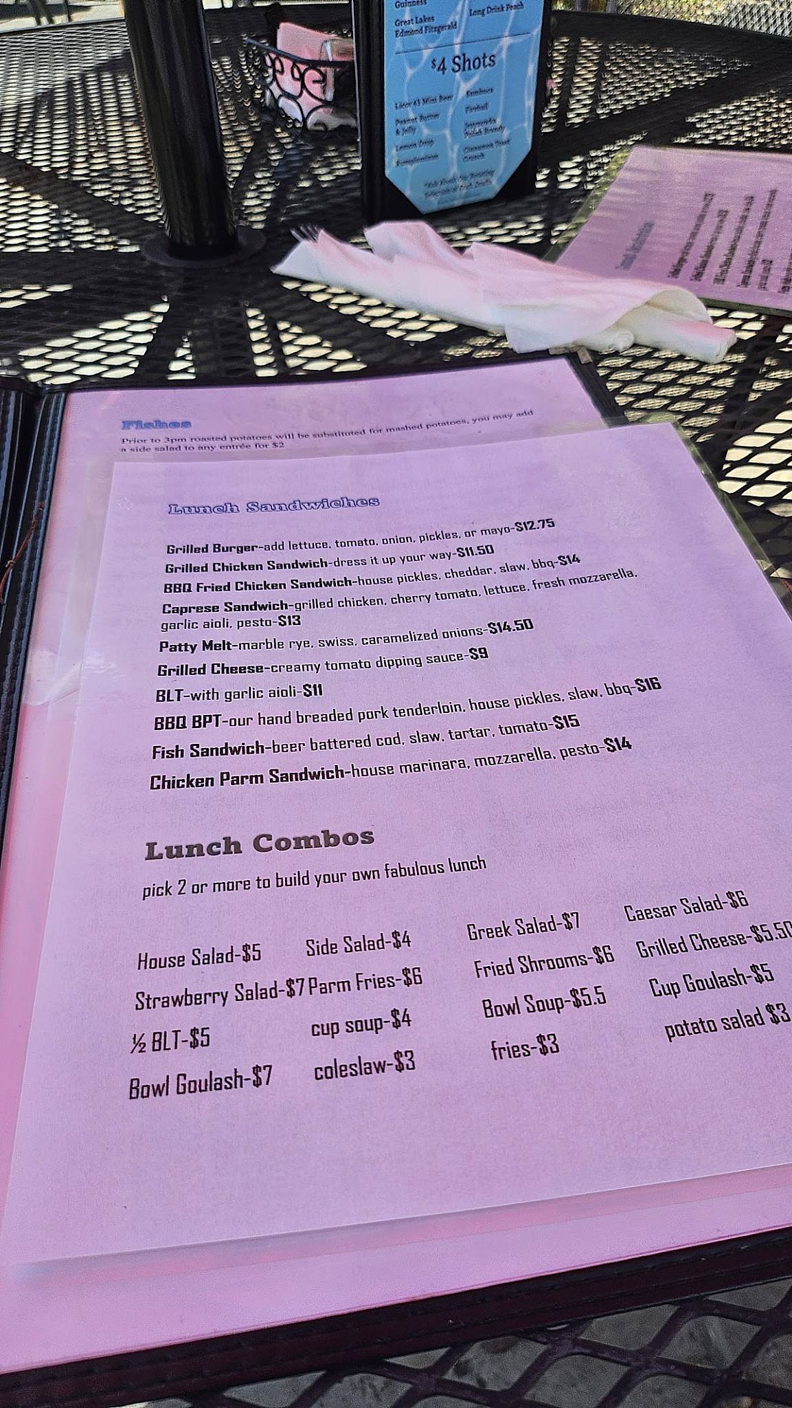 Menu at Pejza's Lydick Patio pub & bar, South Bend