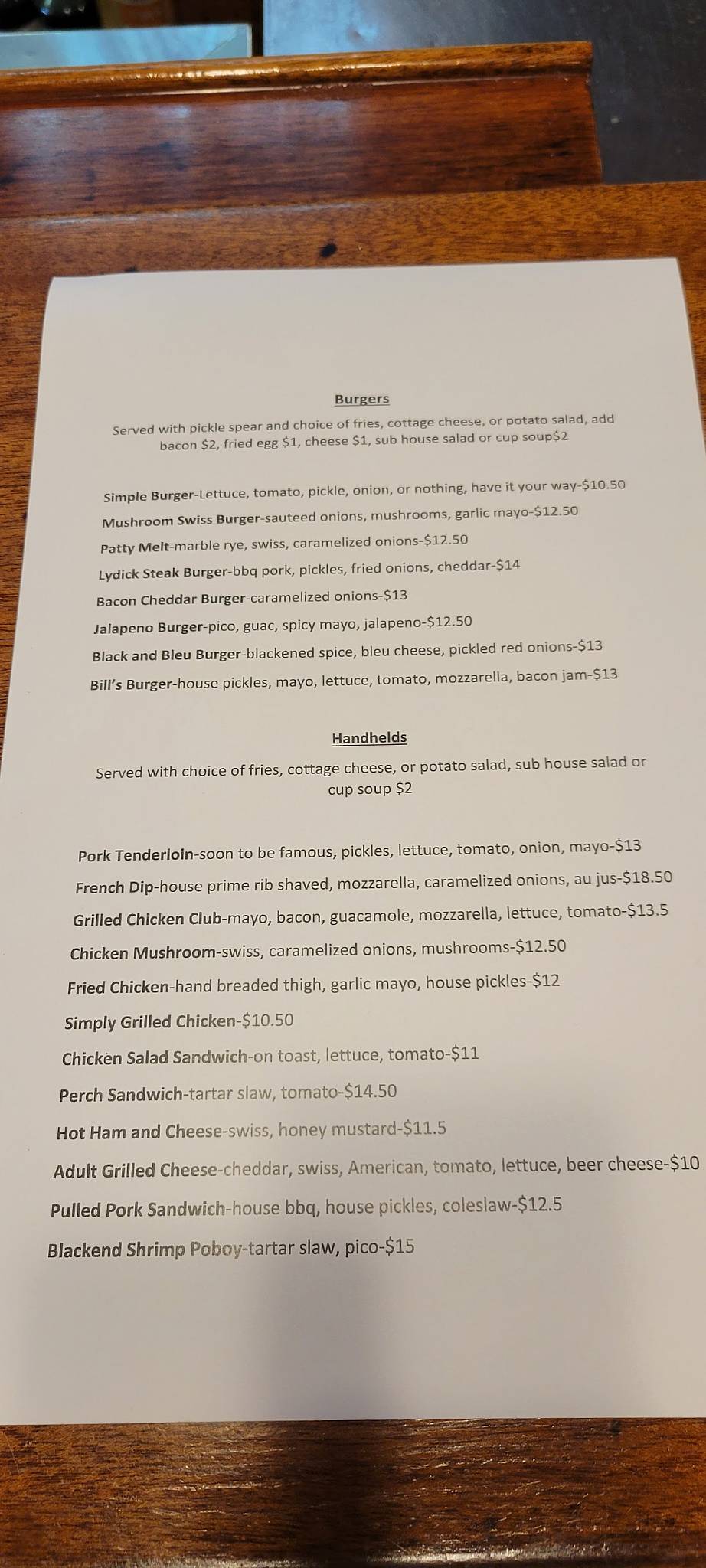 Menu at Pejza's Lydick Patio pub & bar, South Bend