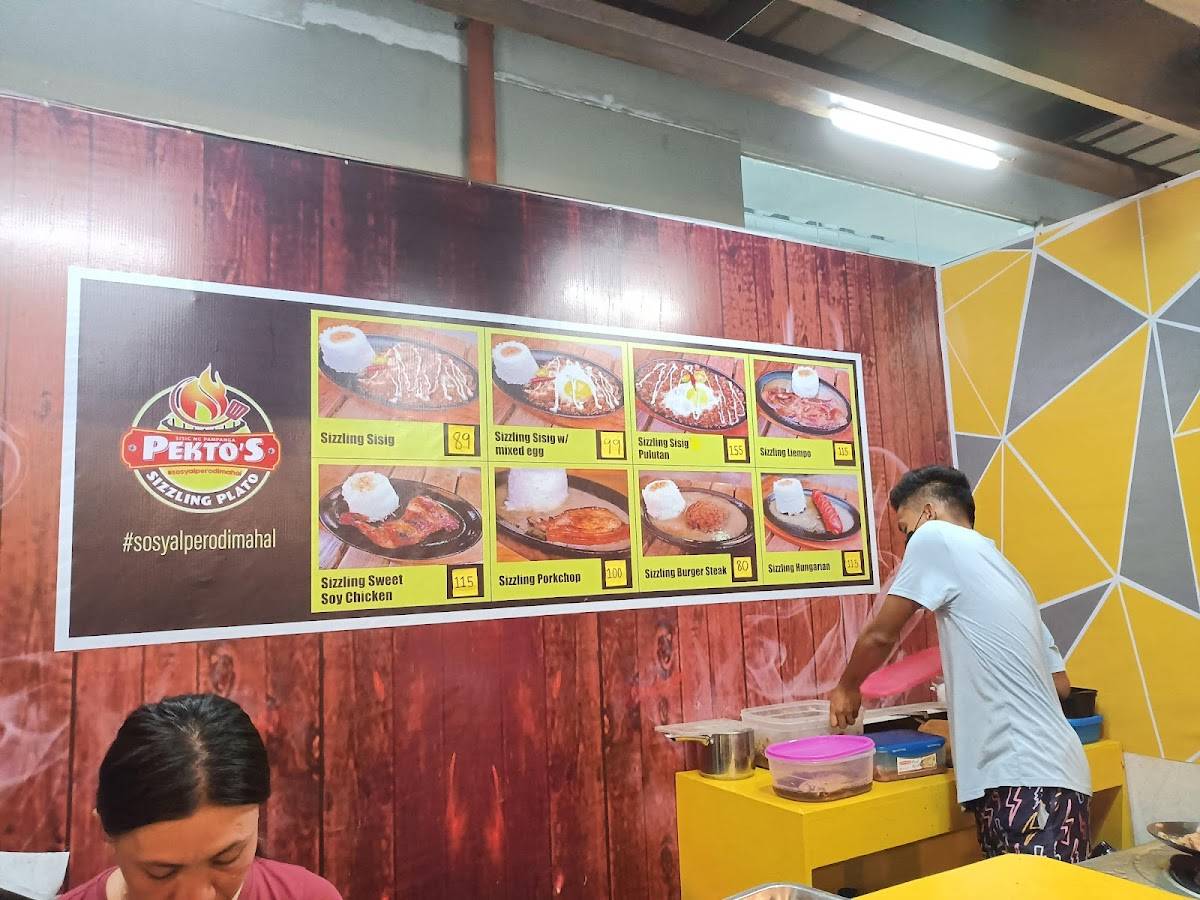 Menu at Pekto's Sizzling Plato restaurant, Mandaue City