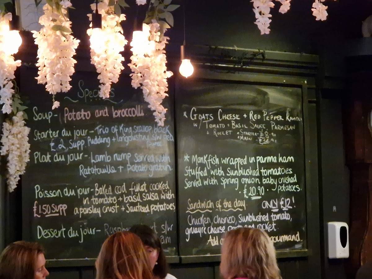 Menu at Cardo restaurant, Perth