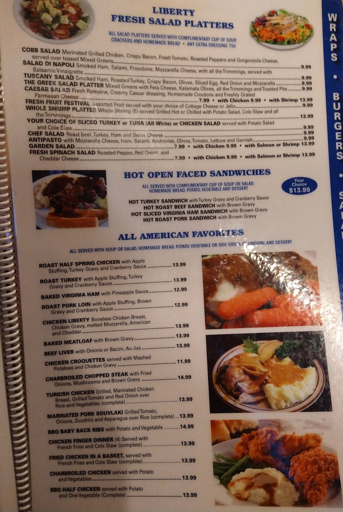 Menu at Liberty Bell Diner restaurant, Philadelphia, 8445 Frankford Ave