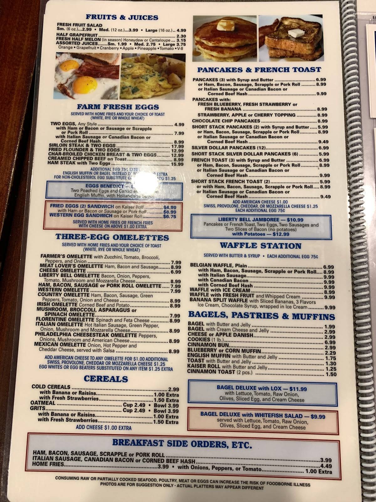 Menu at Liberty Bell Diner restaurant, Philadelphia, 8445 Frankford Ave
