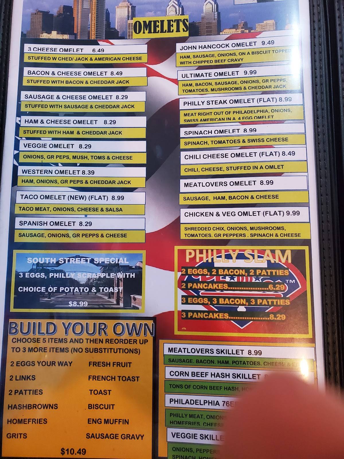 Menu at Philly Diner restaurant, DeLand
