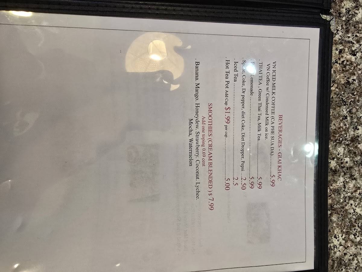 Menu at Pho 4 U restaurant, Harker Heights